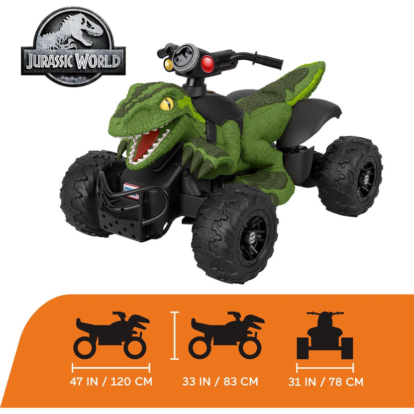 12-volt Power Wheels Jurassic World Dino Racer ATV Ride-On