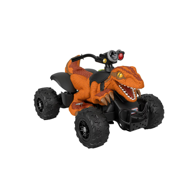 12V Power Wheels Jurassic World Dino Racer Battery-Powered Ride-On ATV ...