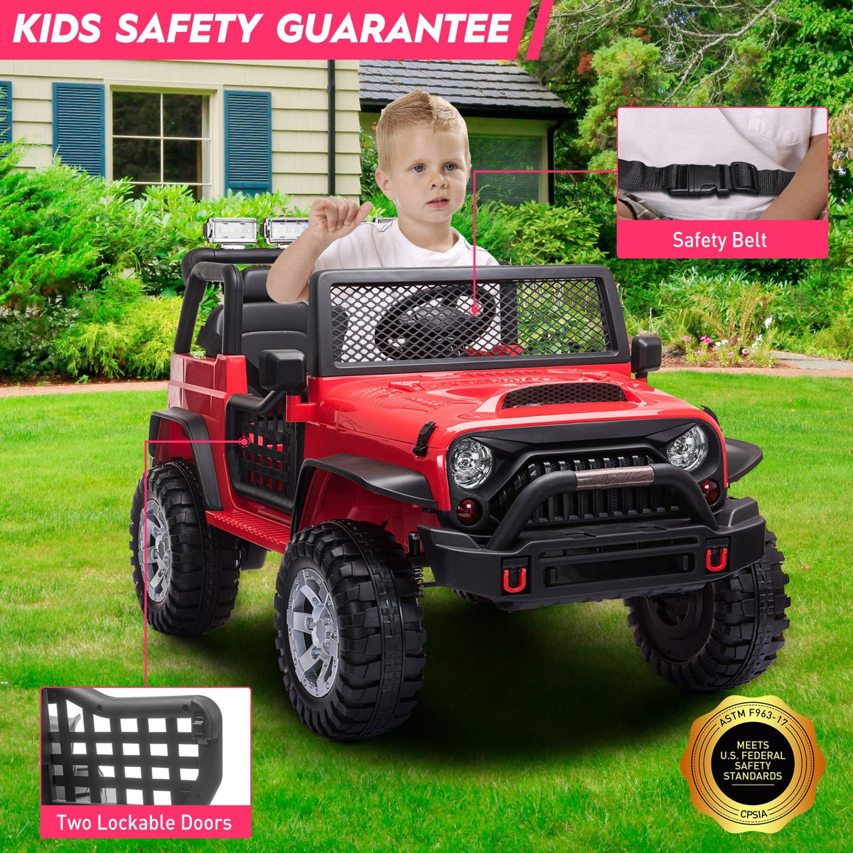 Tobbi 12V Jeep Power Wheels, Electric Ride on Car, Jeep Wrangler Sport ...